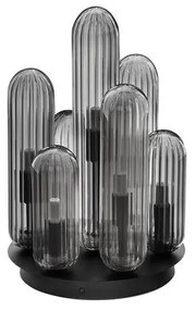 Nova Luce Stropní svítidlo GUSTAVE kouřově šedé sklo a matná černá G9 7x5W