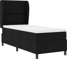 Postel s boxspringem s čelo Černá 80 x 200 cm textil 3340594