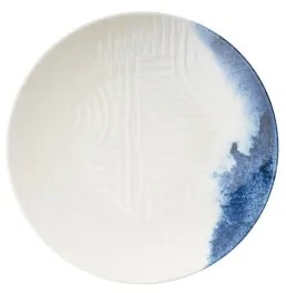 Jídelní sada 24 ks krémová/modrá/porcelán