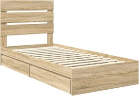 Postel s úložným prostorem se zásuvkou Sonoma dub 100 x 200 cm 3411919