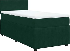 Box spring postel s matrací tmavě zelená 90x200 cm samet 3289935