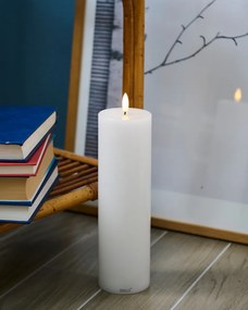 Dobíjecí LED svíčka z pravého vosku Sille, Ø 7,5 × 25 cm, bílá