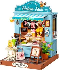 RoboTime Miniatura domečku Zmrzlinový stánek / 3D dřevěná skládačka /