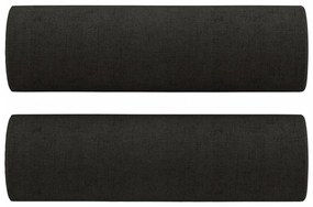Petromila 2místná pohovka s polštáři černá 140 cm textil