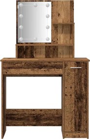 Set toaletního stolku s LED staré dřevo kompozitní dřevo 3329185