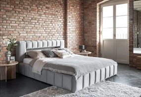 Eltap postel boxspring LAMICA šíře lůžka: 180x200, potahový materiál: samet Monolith 77 modrá