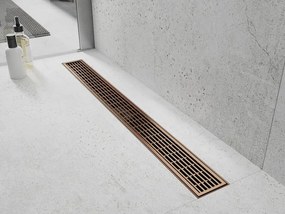 Mexen Flat 360° M33 otočný lineární odtok 70 cm, kartáčovaná měď - 1C33070-40