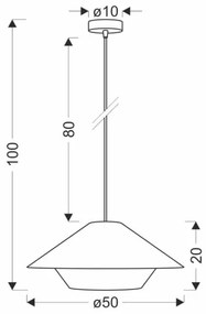 Lustr na lanku AFRICA 1xE27/40W/230V pr. 50 cm hnědá/krémová