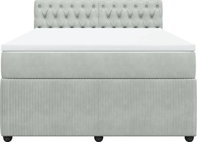 Box spring postel s matrací světle šedá 140x200 cm samet 3290064