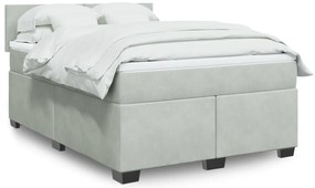 Box spring postel s matrací světle šedá 140x200 cm samet 3286324
