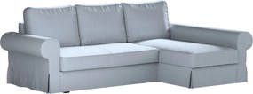 Potah na pohovku IKEA Backabro rozkládací se šezlongem barva modrá látka pletený vzor