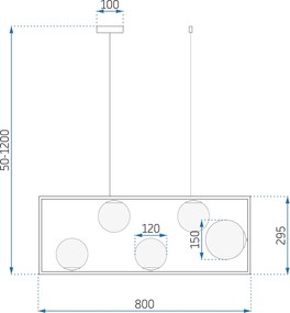 Toolight, stropní svítidlo 5xE27 APP1020-5CP, zlatá, OSW-05558