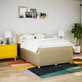 Box spring postel s matrací krémová 140x190 cm textil 3287449