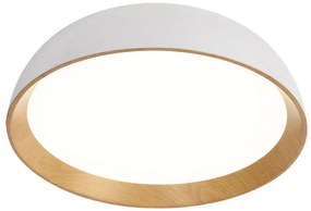 Bílé LED stropní svítidlo Calabria s dřevěným dekorem kulaté 24W  - Candellux