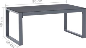 vidaXL Konferenční stolek 90 x 50 x 40 cm hliník [47254]