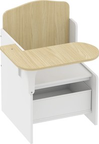 AIYAPLAY psací stůl a židle pro děti s úložným prostorem, 2-v-1 aktivní set stolu pro malování, čtení a hraní, bílá