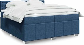 Box spring postel s matrací modrá 200x200 cm textil 3287195