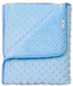 Baby Nellys Dětská luxusní oboustranná deka s minky 80x90 cm, modrá