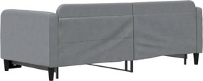 Válenda s přistýlkou světle šedá 90 x 200 cm textil 3196816