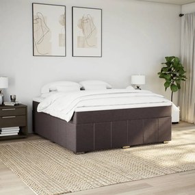 Box spring postel s matrací tmavě hnědá 180x200 cm textil 3285494