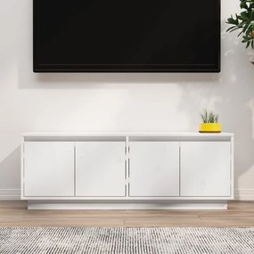TV skříňka bílá 110 x 34 x 40 cm masivní borové dřevo