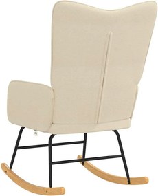 Houpací křeslo krémové textil 327613