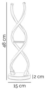 ONLI - LED Stolní lampa DNA LED/12W/230V 4000K 48,5 cm stříbrná