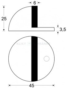 dveřní zarážka k přišroubování - satén