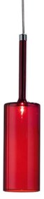Axolight Spillray P, závěsné svítidlo z červeného skla, LED 1,5W G4 prům. 8cm