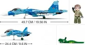 Sluban Model Bricks M38-B0985 Stíhací letoun Su-27 2v1 / LEGO - kompat