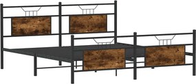 Kovový rám postele bez matrace kouřový dub 160 x 200 cm 3325092