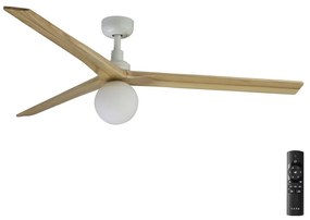 FARO Barcelona FARO 34279-11L - Stropní ventilátor KLIM L 1xE27/15W/230V dub/bílá + DO 34279-11L