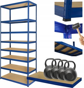 Regál kovový skladový stojan Helios 270x100x35 cm 8Px400 kg Pevný Nebe