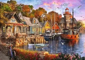 Trefl - Puzzle - Premium Plus Tea Time: Přístav u moře / 1000 dílků /