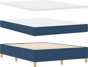Postel s boxspringem s čelo Modrá 200 x 140 cm textil 3340759