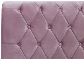 Růžová čalouněná manželská postel Chesterfield 180x200 cm AVALLON Beliani