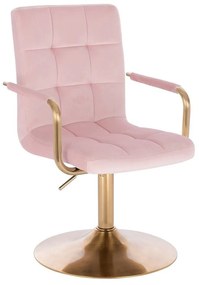 LuxuryForm Židle VERONA GOLD VELUR na zlatém talíři - růžová