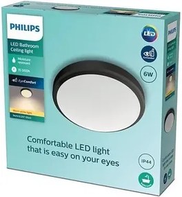 Philips Doris CL257 černá / Koupelnové LED svítidlo / 1x6W / 600lm / 2