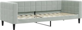 Válenda s přistýlkou a zásuvkami světle šedá 80 x 200 cm samet 3196756