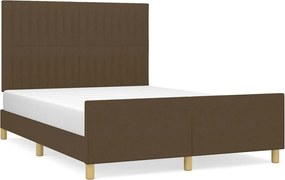 Rám postele bez matrace tmavě hnědý 140 x 190 cm textil 3125214