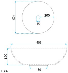Rea Anika, umyvadlo na desku 405x405x120 mm, bílá lesklá, REA-U6367
