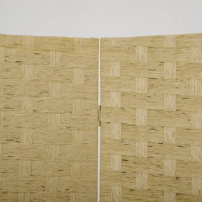 HOMCOM Dělicí stěna 4 panely 159,5x169,5 cm Skládací separator s dekorem z papírového provazu pro ložnici a obývací pokoj Hnědá