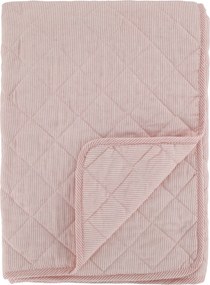 Růžový pruhovaný prošívaný přehoz Aix Quilt - 130*180 cm