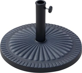 Základna pro slunečník Outsunny průměr 3,8-4,8 cm s květinovým motivem a knoflíkem, hmotnost 15 kg, zahradní pryskyřice 49x32 cm | Aosom