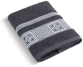Froté ručník, osuška řecký vzor tmavě šedá