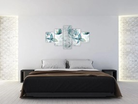 Obraz - Modří motýlci (125x70 cm)
