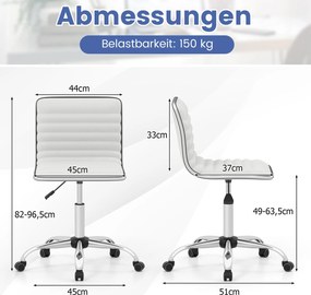 Costway Ergonomická kancelářská židle bez područek, polstrovaná otočná židle