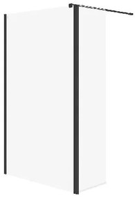 Cersanit Mille - Sprchová stěna Walk-In, 120x200 cm, černá/čiré sklo S601-180