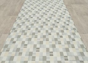 Breno Koupelnová pěnová předložka SOFTY-TEX 79839 geometrický vzor, šíře 65 cm, Vícebarevné
