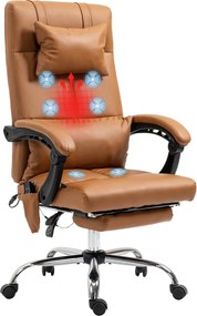 Kancelářská židle Vinsetto s masážní funkcí, ergonomická manažerská židle s topením, sklápěcí funkcí, bederní oporou a opěrkou hlavy, výškově nastavit